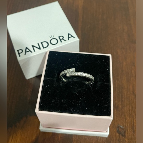 Pandora | Jewelry | Pandora Sparkling Overlapping Ring Size 9 Essence ...